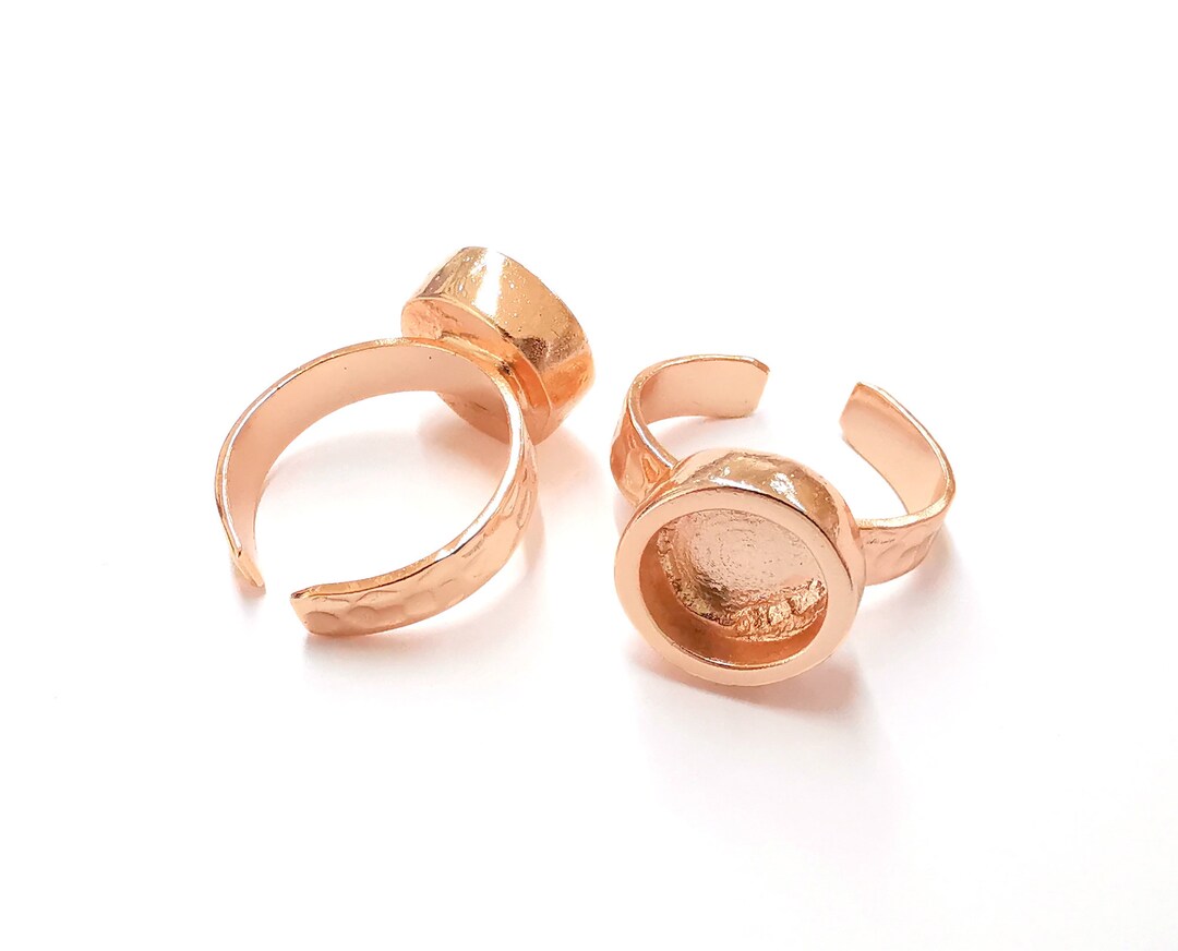 Rose Gold Ring Blank Base Bezel Settings Rose Gold Cabochon Base ...