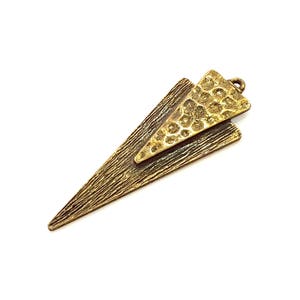 2 Triangle Pendant Antique Bronze Pendant (59x21mm) G8433 - Etsy