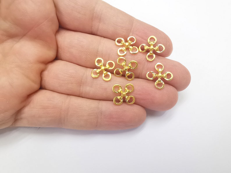 Dijes de conector dorado bañados en oro (14 mm) G26708 - Etsy España