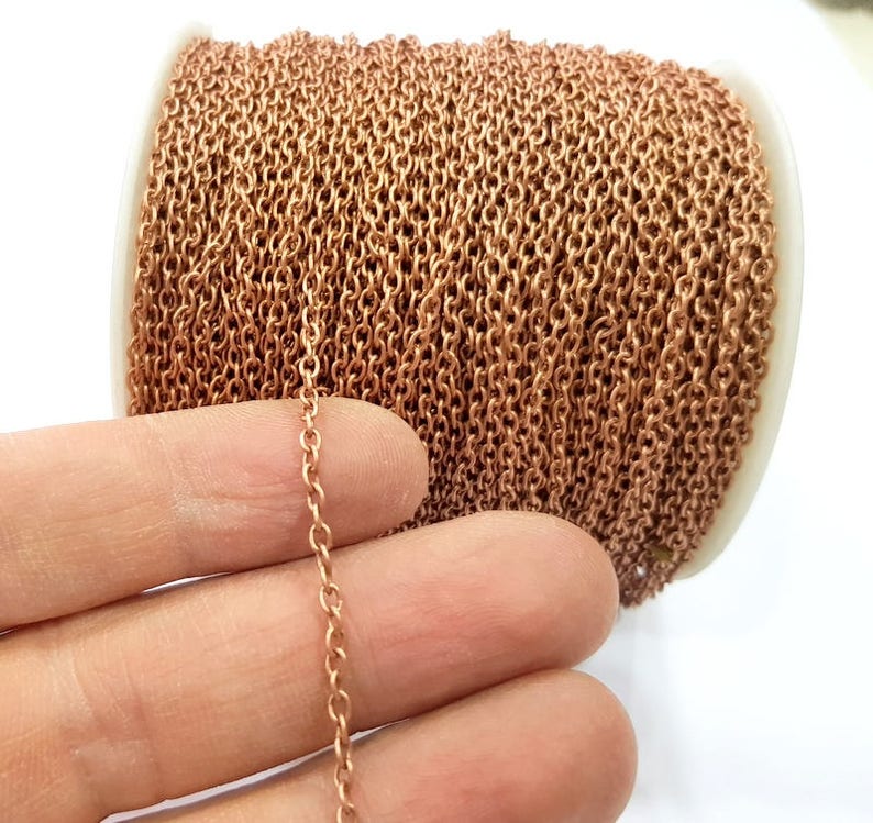 5mt Copper Chain Cable Chain 2x3 Mm 16.5 Feet - 5 Meters Copper Color ...