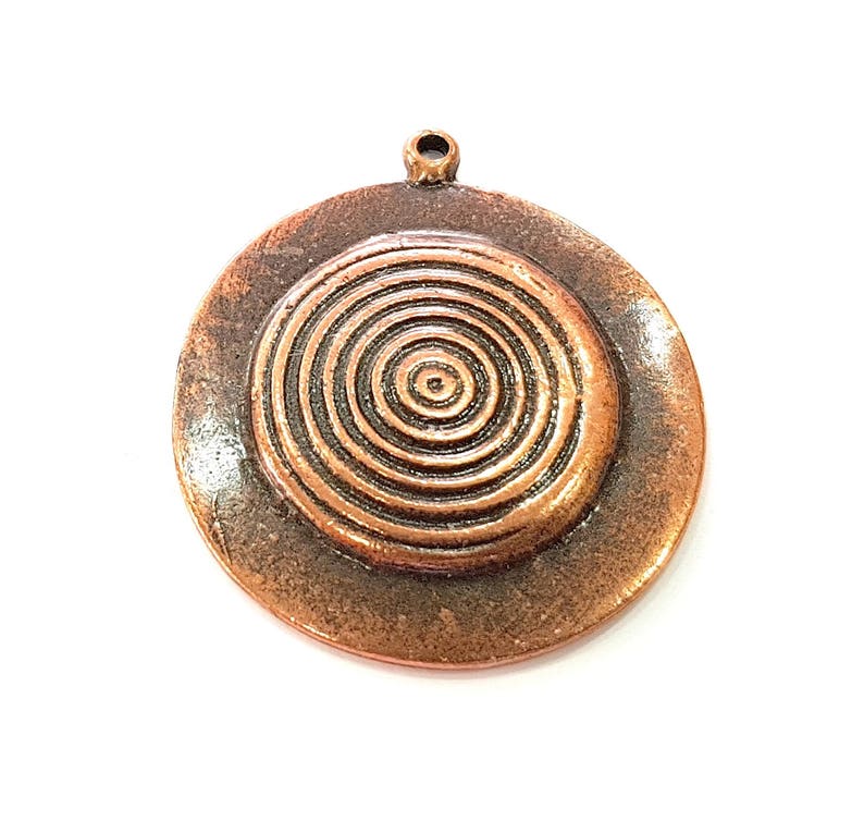 2 Antique Copper Medallion Pendant Antique Copper Plated - Etsy