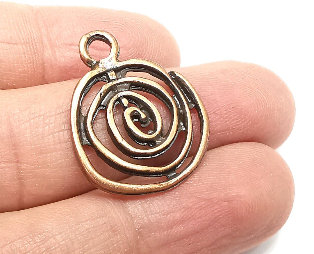 Swirl Charms Antique Copper Plated (27x22mm) G29824 - Etsy