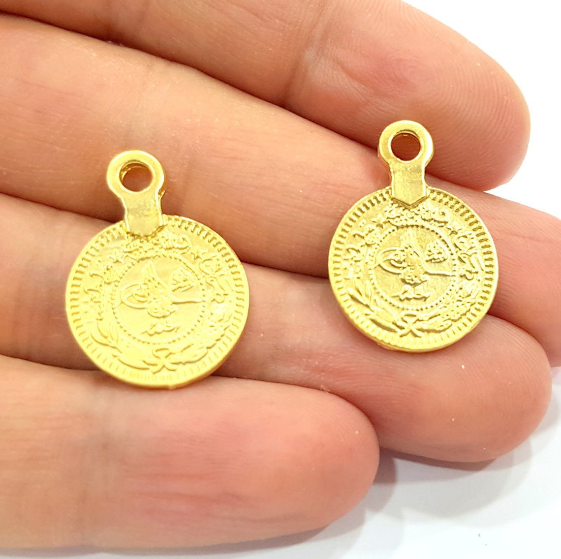 4 Gold Charms Gold Plated Ottoman Signature Charms 4 Pcs - Etsy