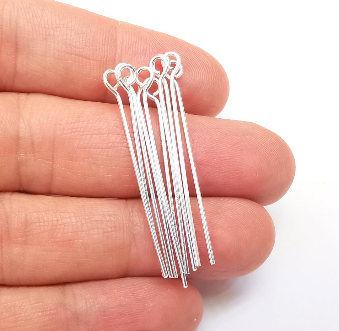 Sterling Silver Loop Head Pins, 1.6'', 20ga Long Pin (length 1.6inch ...
