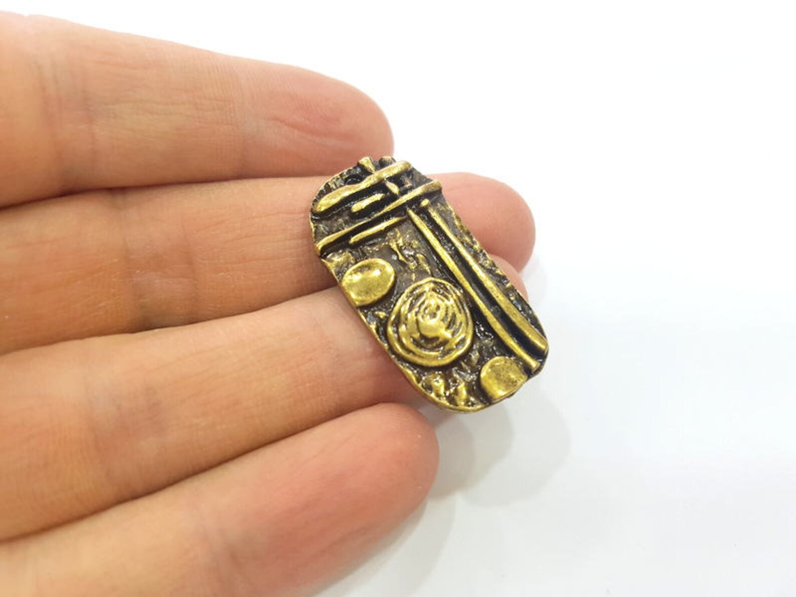 2 Antique Bronze Charms Antique Brass Charm 36x19mm G7365 | Etsy