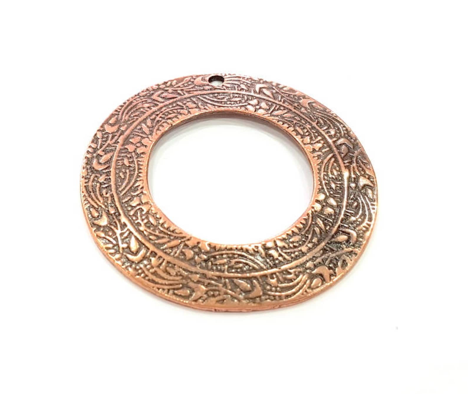 Antique Copper Medallion Pendant Antique Copper Plated Pendant (50mm ...