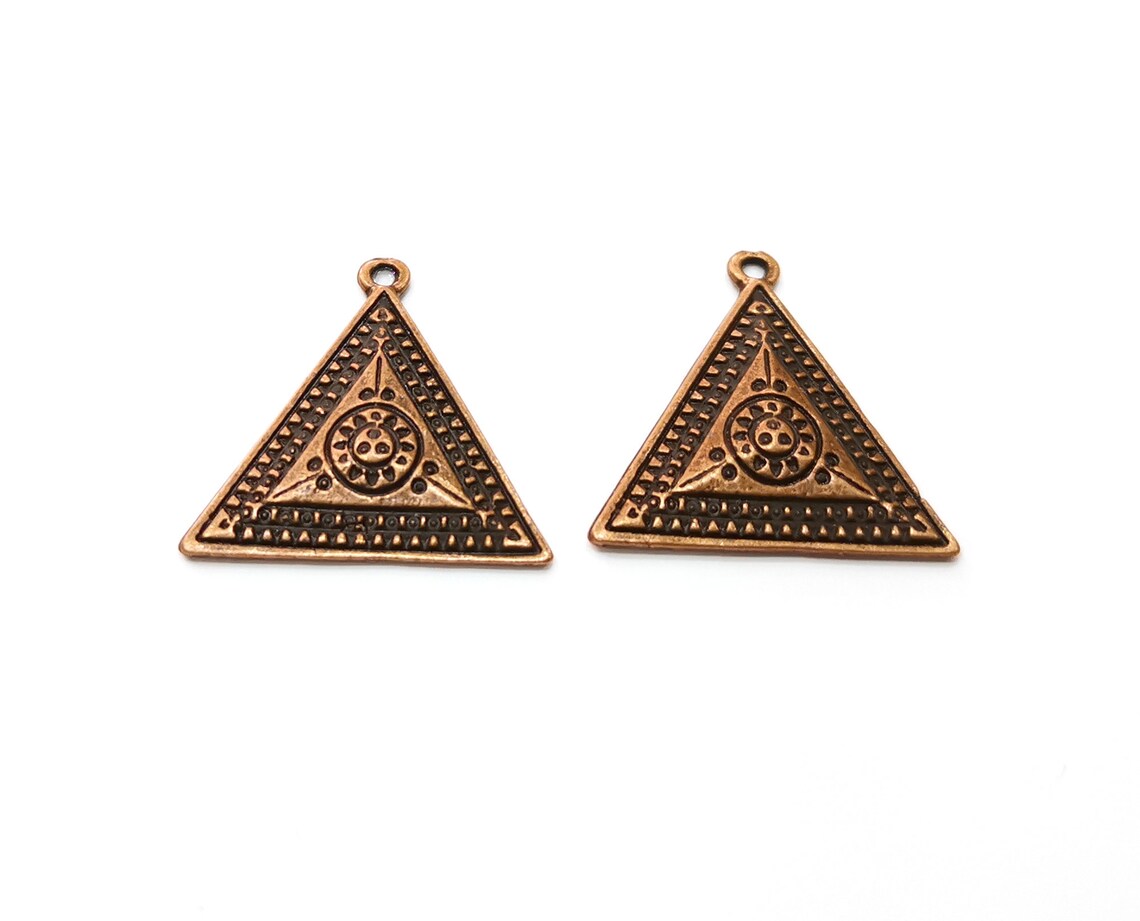 Triangle Copper Charms Antique Copper Plated Charms 27x26mm - Etsy