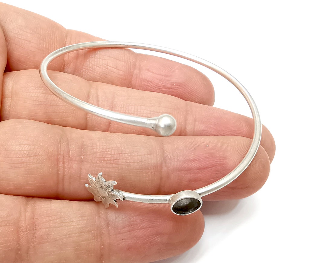 Sun Bracelet Bezel Blank Resin Bezel Cabochon Cuff Base Settings ...