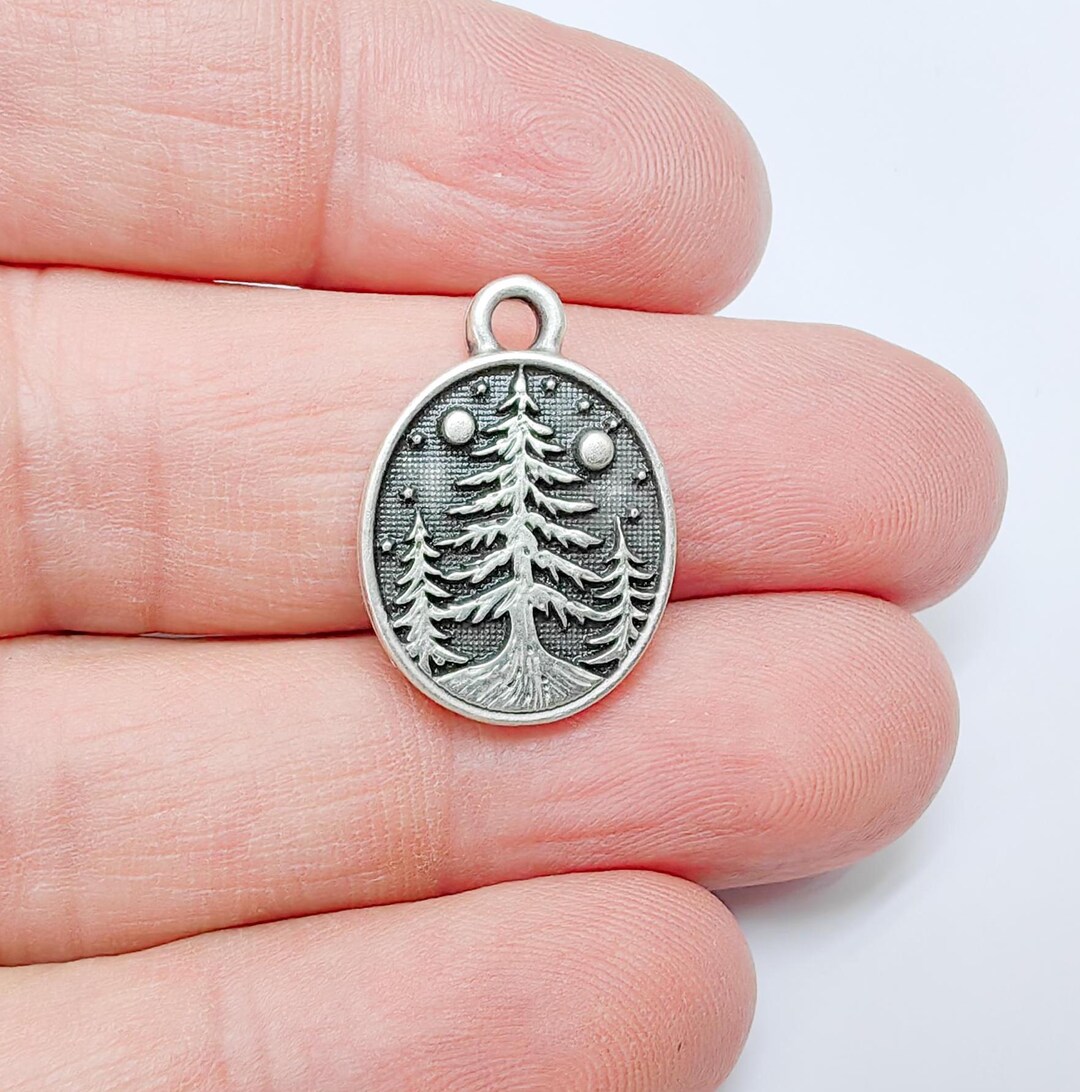 Pine Tree Forest Stars Charms, Nature Pendant Boho Earring Charms ...