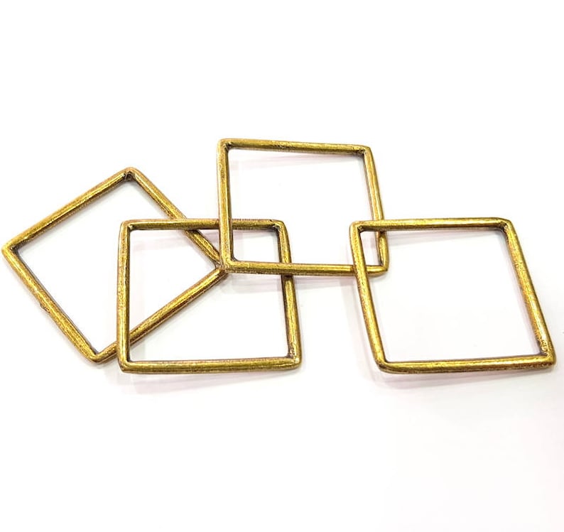 4 Square Connector Antique Bronze Connector Antique Bronze - Etsy