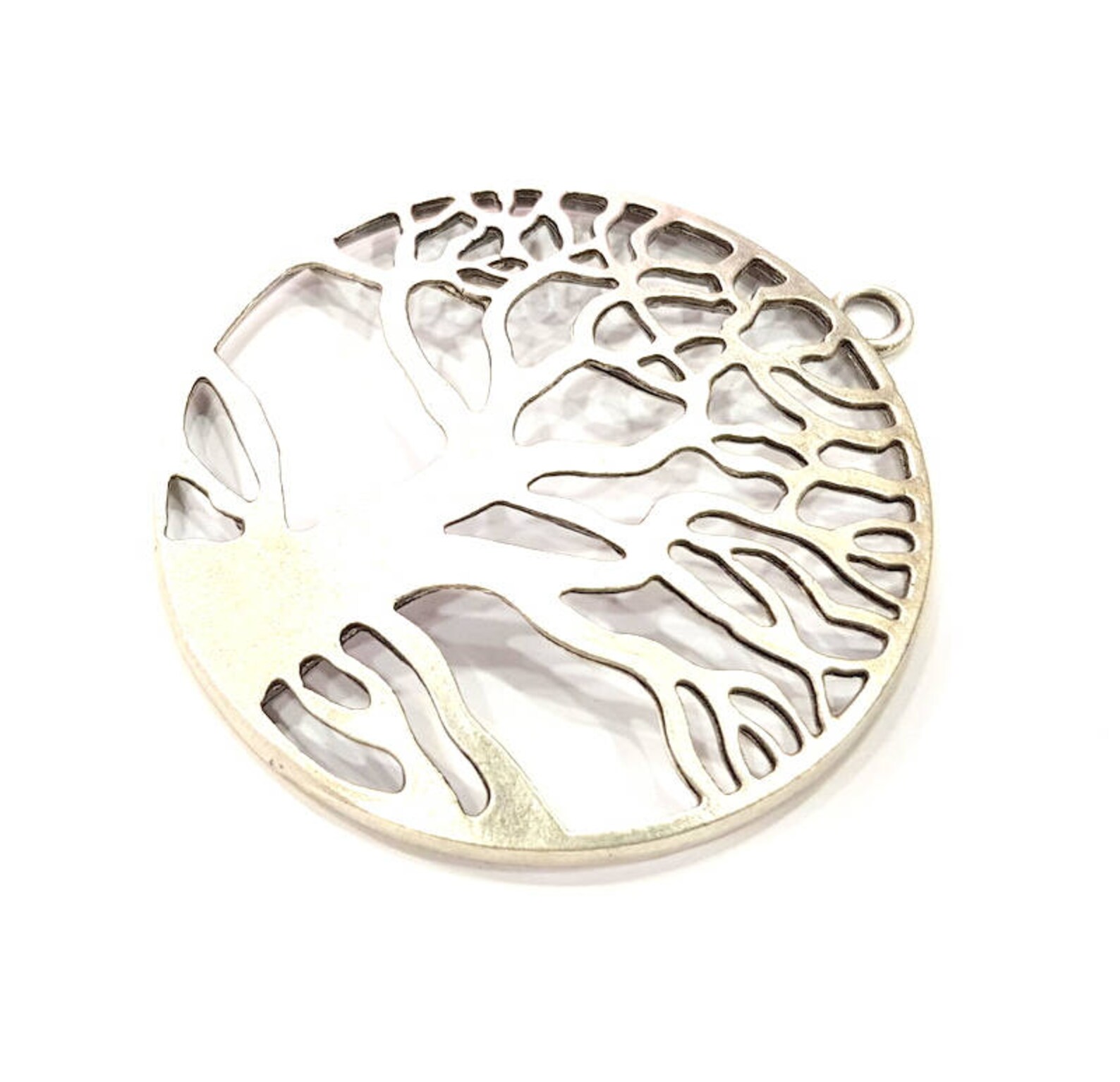 Tree Pendant Silver Pendant Antique Silver Plated Metal 54mm - Etsy