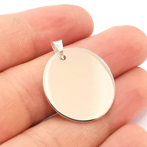 6mm 8mm 10mm Sterling Silver Round Disc Charm for | Etsy