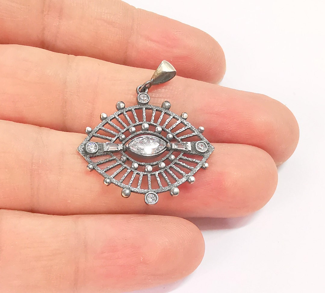 Sterling Silver Eye Pendant 925 Silver Pendant, (36x30mm) AG23993 - Etsy