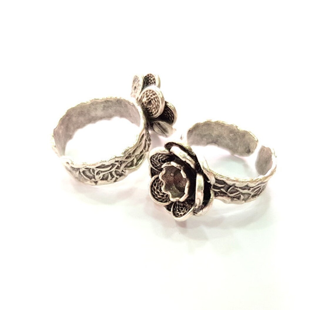 Silver Ring Setting Resin Ring Blank Cabochon Base Inlay Ring - Etsy Canada