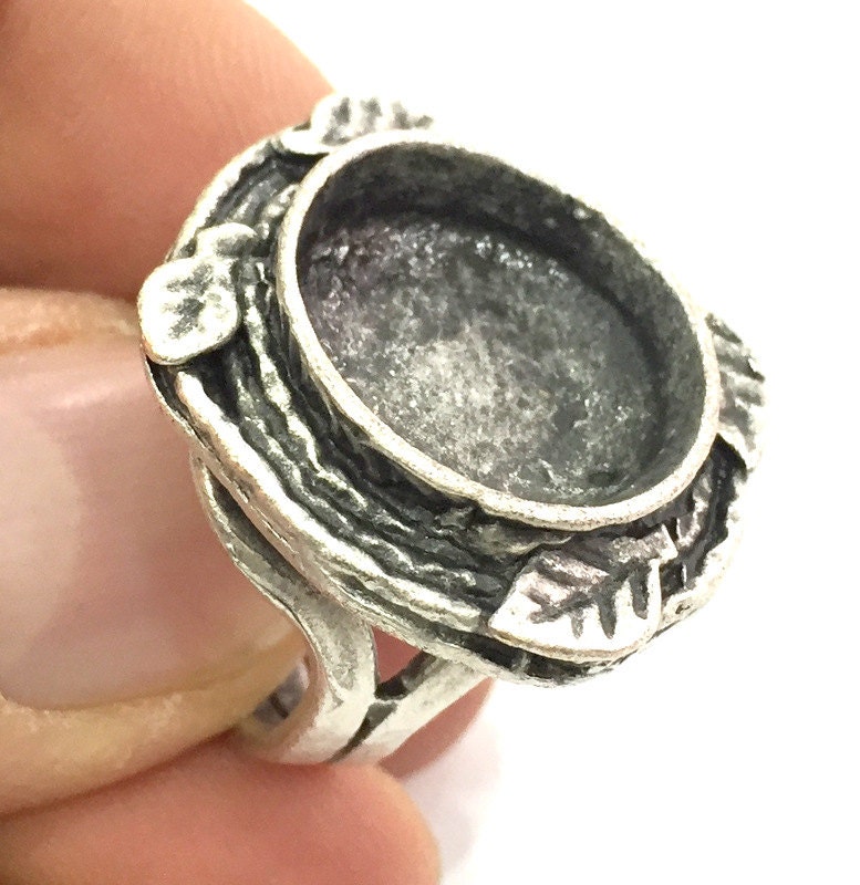 Silver Ring Settings Ring Blank Ring Bezel Base Cabochon | Etsy
