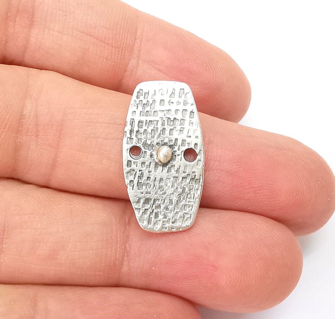 Two Hole Connector, Silver Jewelry Parts, Silver Bracelet Component ...