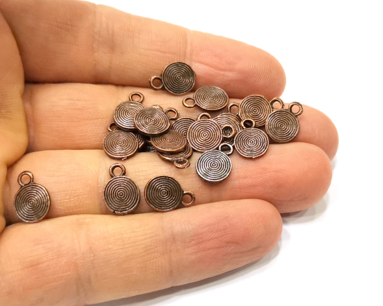 20 Copper Charm Antique Copper Charm 8mm G17383 - Etsy