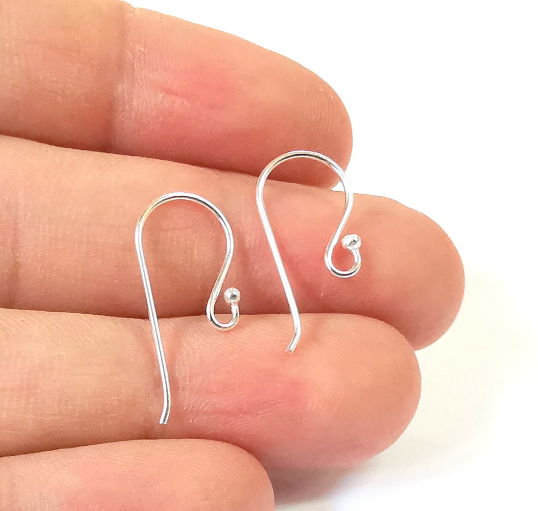 Solid Sterling Silver Earring Hook 925 Silver Earring Wire Findings ...