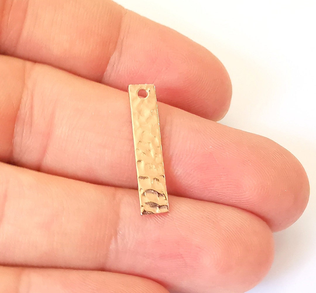 Sterling Silber Rose Gold überzogene Stempel Bar Charms Blank Tag ...