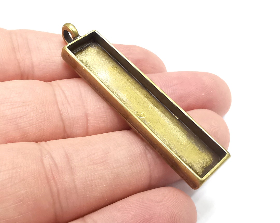 Rectangle Pendant Blanks, Resin Bezel Bases, Mosaic Mountings, Dry ...