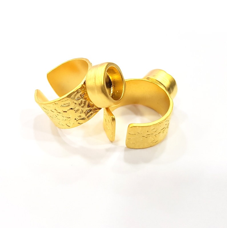 Gold Ring Base Blank Setting Cabochon Base Inlay Ring Backs - Etsy