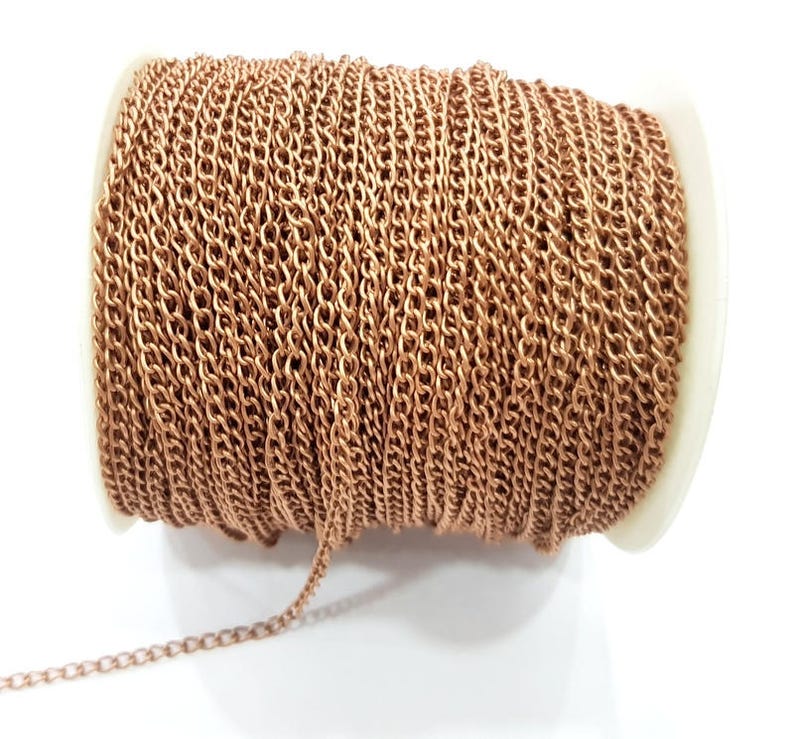 5mt Copper Chain Cable Chain 2x3 Mm 16.5 Feet - 5 Meters Copper Color ...