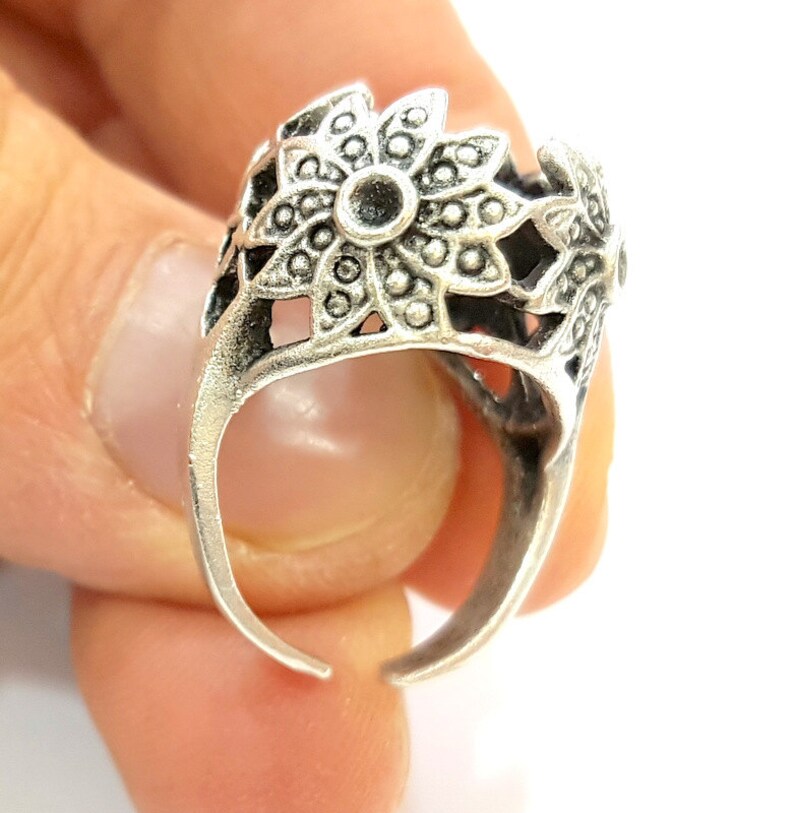 Silver Ring Blank Ring Settings Ring Bezel Base Cabochon | Etsy