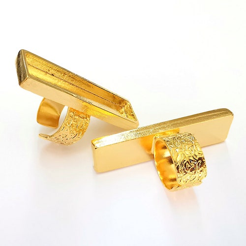 Shiny Gold Ring Base Blank Setting Cabochon Base Inlay Ring - Etsy