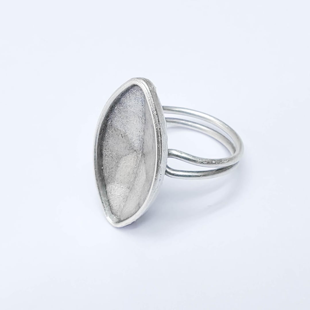 Marquise Cabochon Ring Base, 26x13mm Stone Setting, Adjustable Ring ...