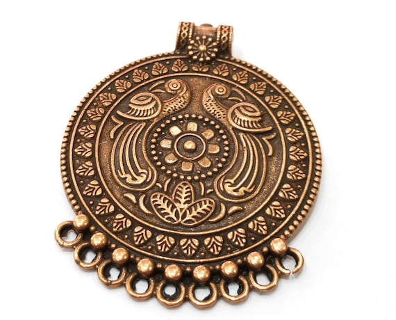 Antique Copper Large Pendant Antique Copper Plated Pendant - Etsy
