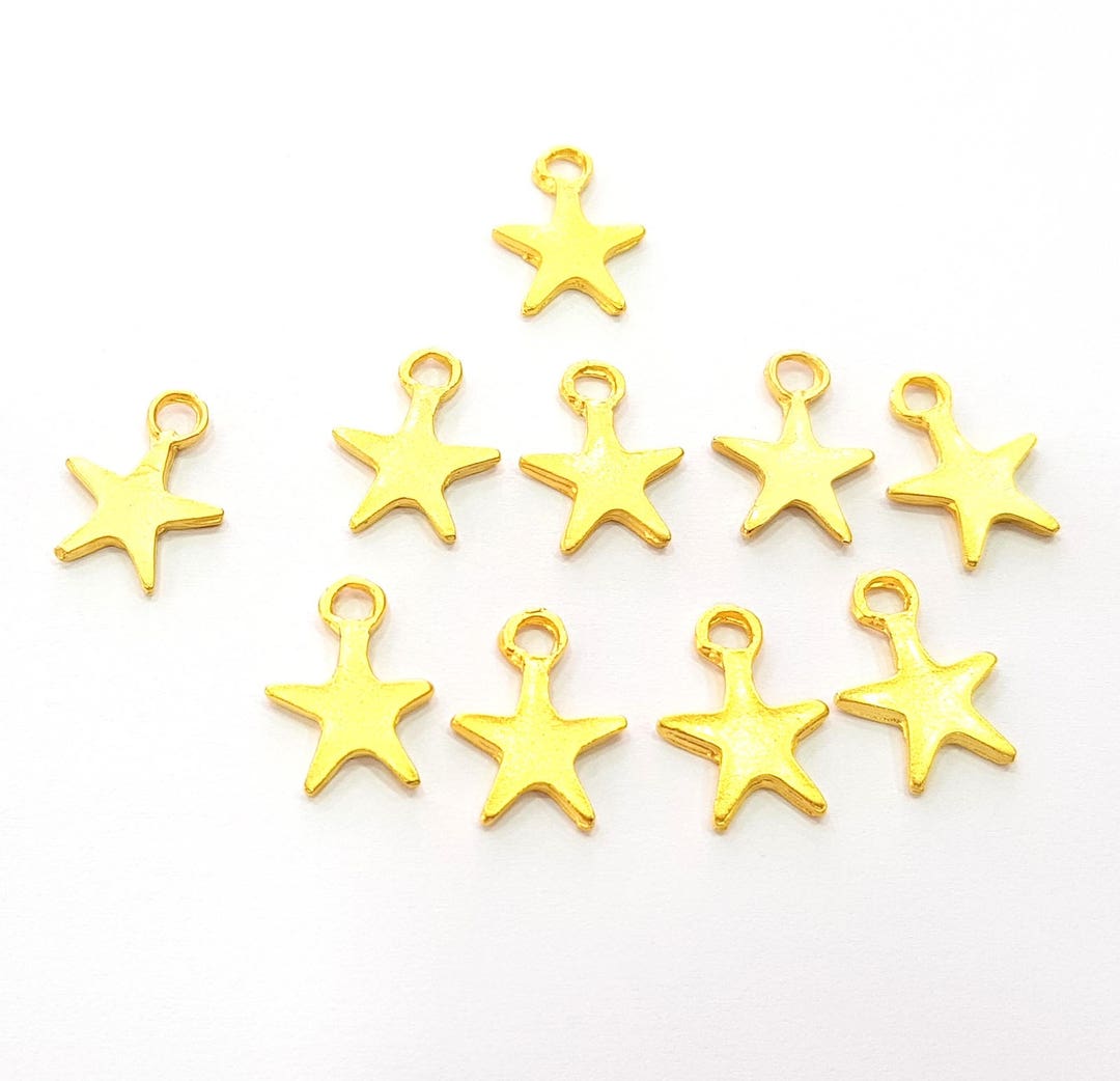 10 Gold Star Charm Gold Plated Charms (15x11mm) G8565 - Etsy