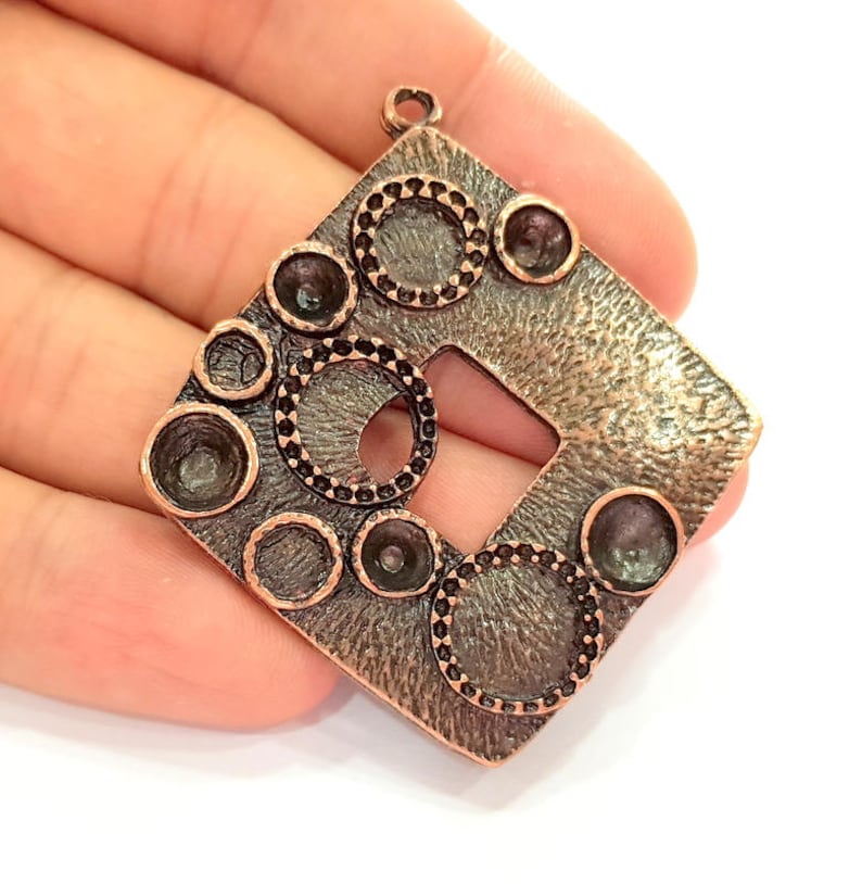 Antique Copper Pendant Antique Copper Plated Pendant 42mm - Etsy