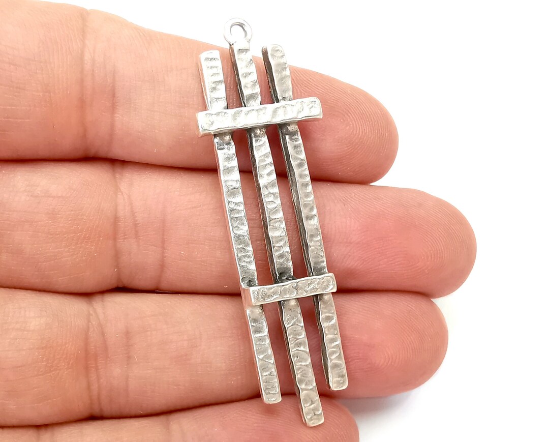 Hammered Sticks Charms, Antique Silver Plated (59x18mm) G28334 - Etsy