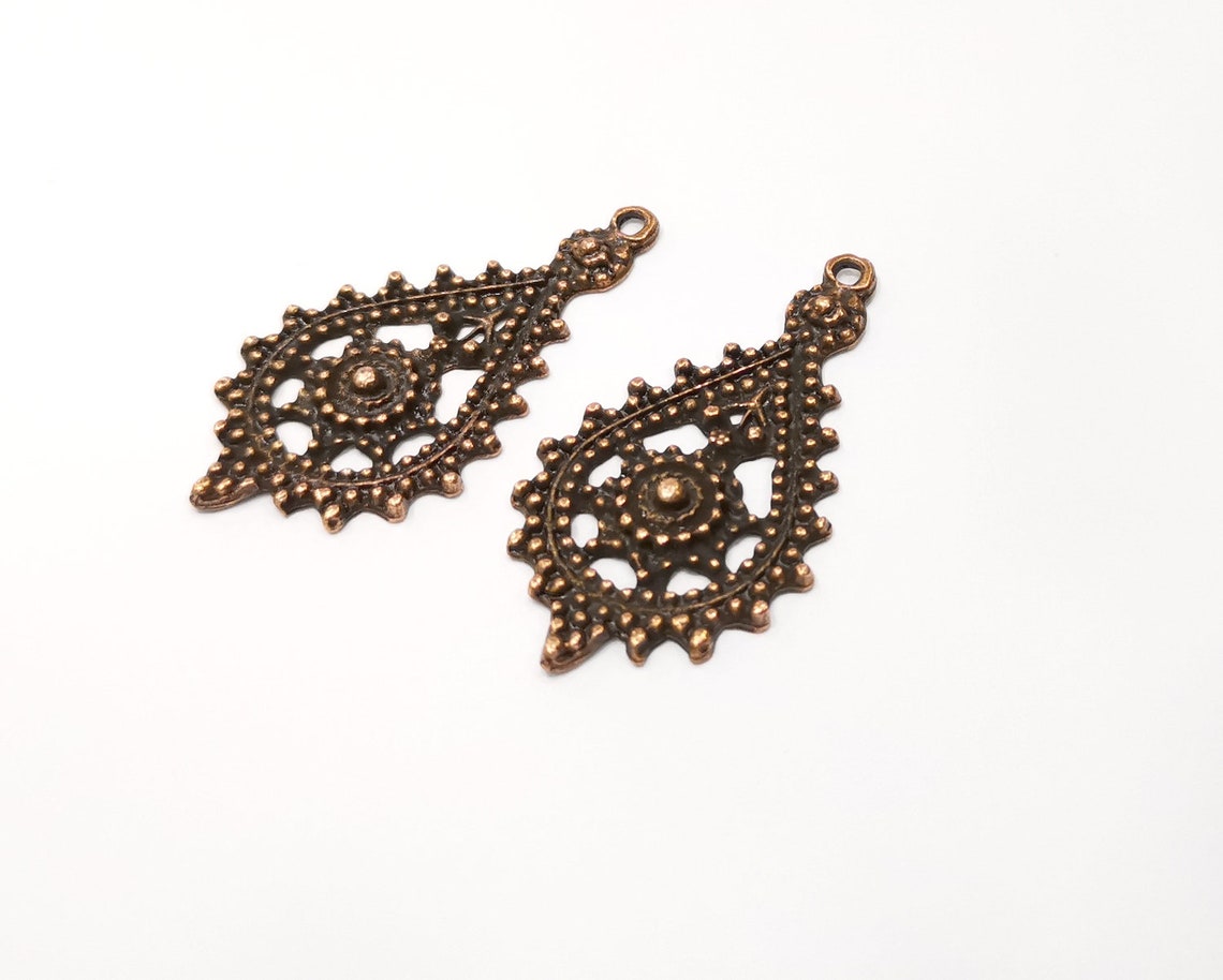 2 Copper Charm Antique Copper Charm 52x27mm G17359 - Etsy