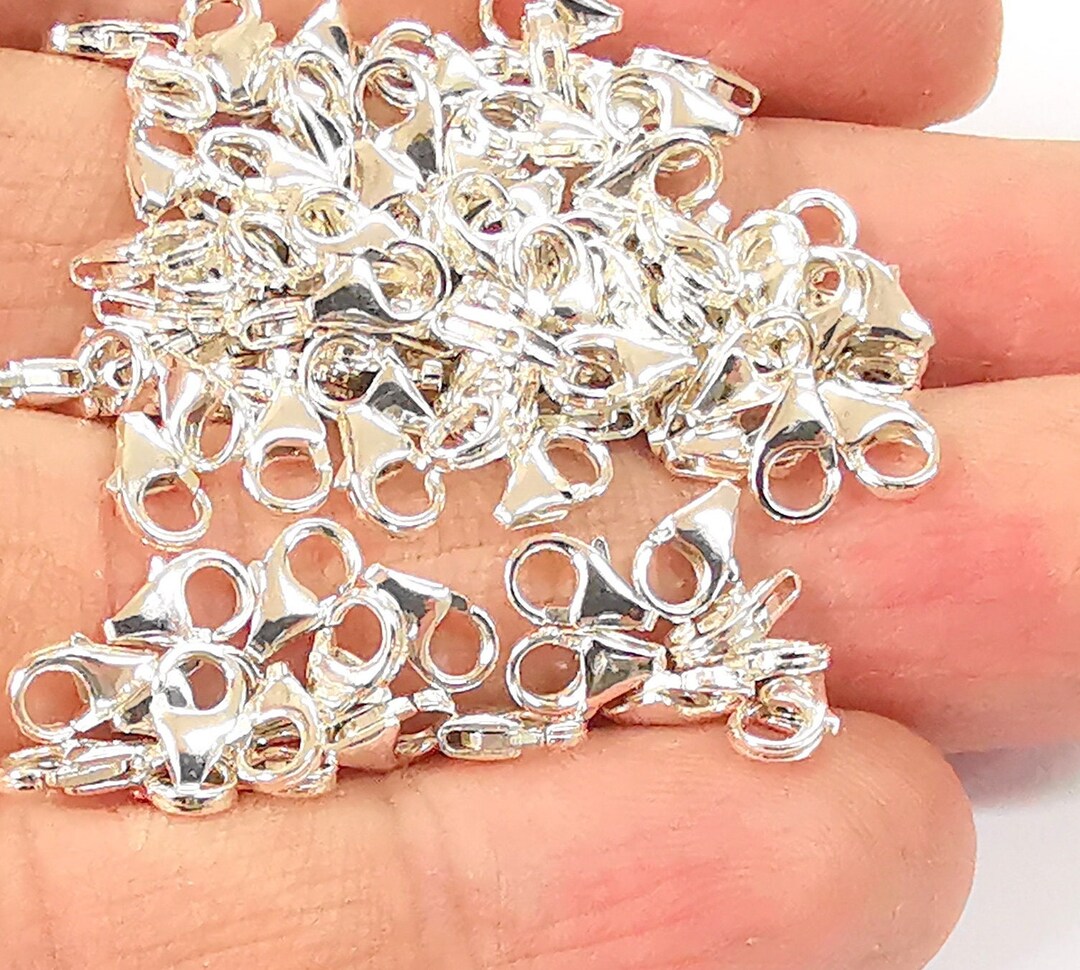 Sterling Silver Lobster Clasps 925 Solid Silver Findings (7x4mm) G30083 ...