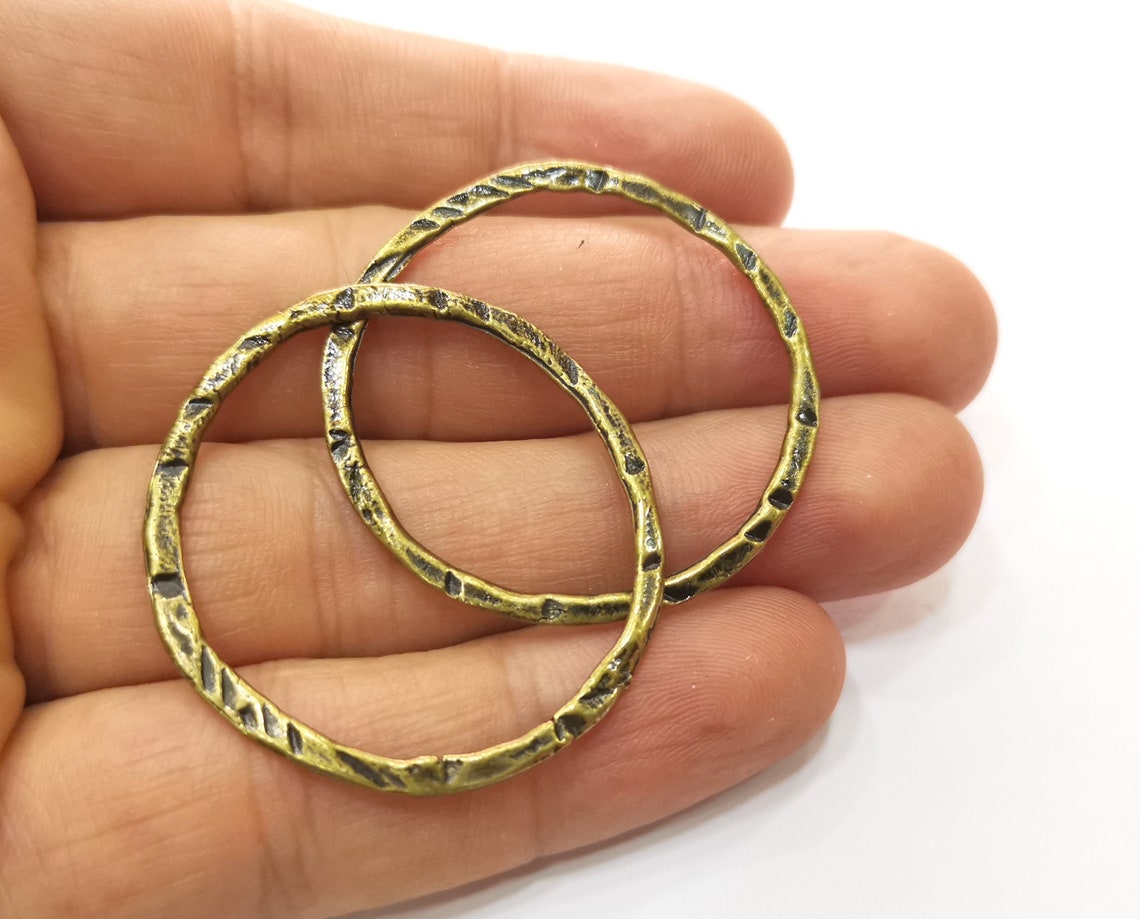 5 Antique Bronze Circle Antique Bronze Plated Findings 40mm - Etsy