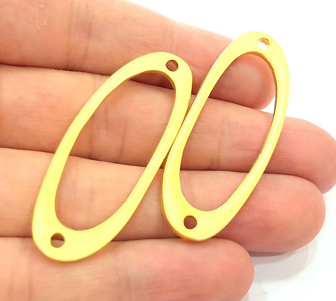 2 Gold Plated Connector Pendants 52x20mm G6214 - Etsy