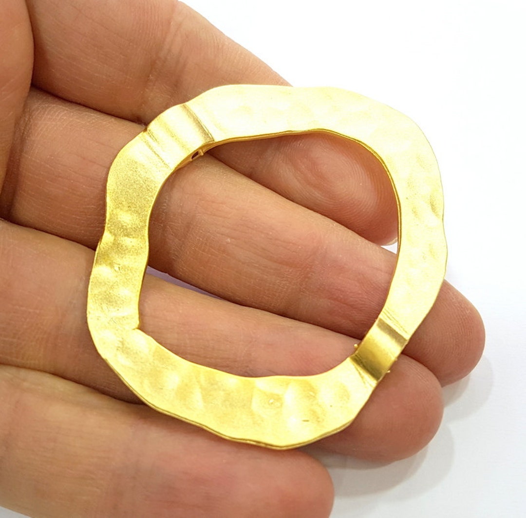 Gold Pendant Gold Plated Hammered Connector Pendant (62x51mm Gold Pendant Gold Plated Hammered Connector Pendant (62x51mm