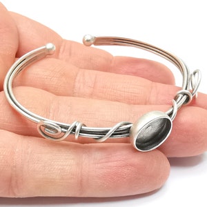 Wire Wrapped Bracelet Bezel, Wrap Cuff Resin Blank, Wristband Base, Cabochon Mountings ...