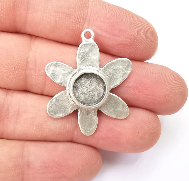 Flower Charms Pendant Bezels, Resin Blank, Inlay Mountings, Mosaic ...