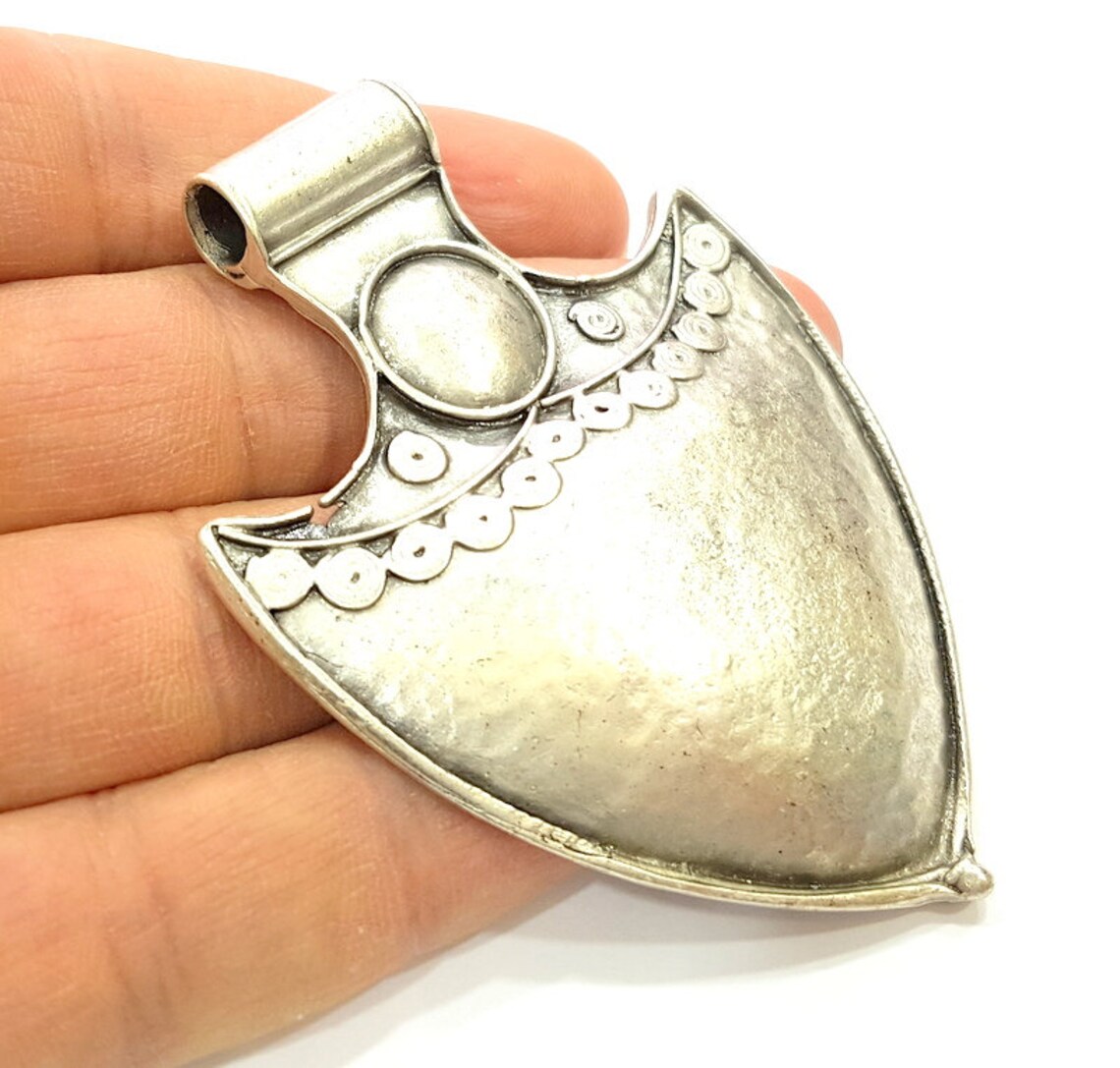 Antique Silver Tribal Pendants Ethnic Pendant (78x55mm) Antique Silver ...