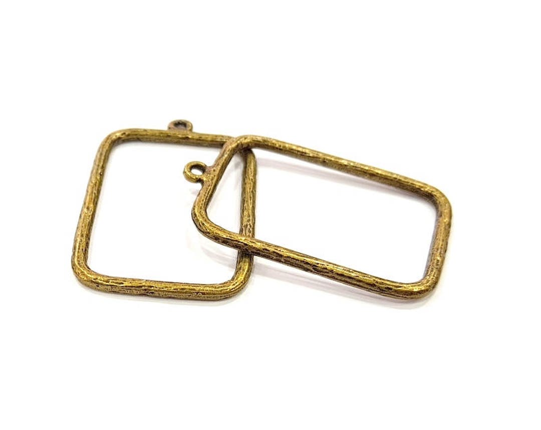4 Square Charms Antique Bronze Charms (42x26mm) G7754 - Etsy