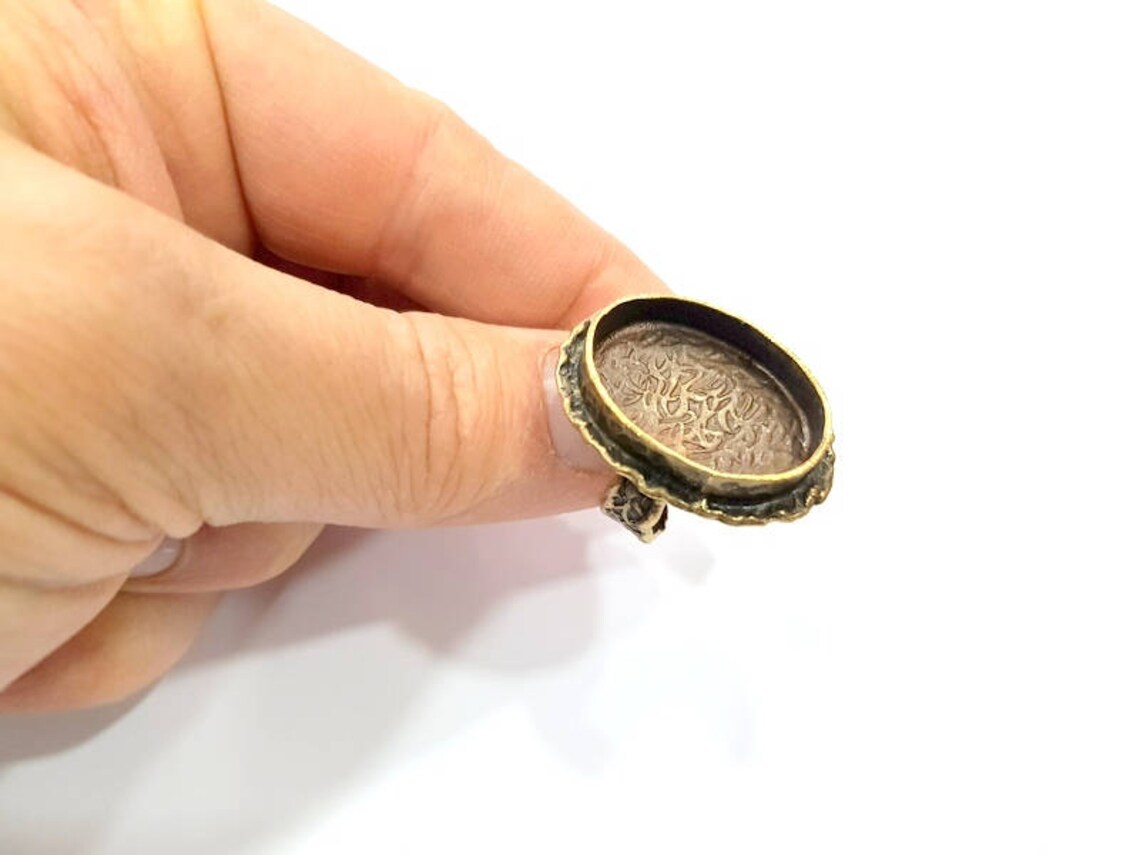 Antique Bronze Ring Blank Ring Setting Inlay Blank Mosaic Bezel Base ...