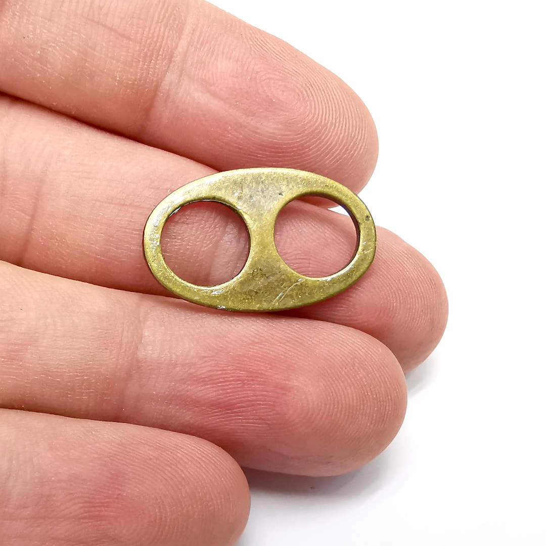 Two Hole Connector, Oval Jewelry Parts, Bronze Bracelet Component ...