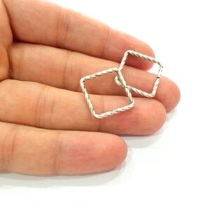10 Square Jumpring Findings Connector Antique Silver Findings - Etsy