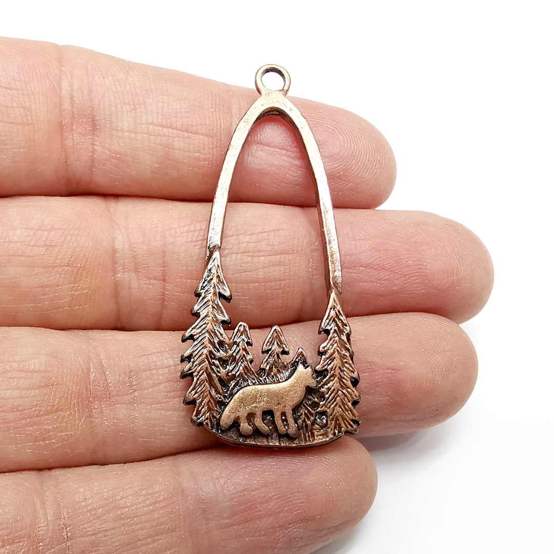 Fox Charms, Wolf Charms, Forest Charms, Antique Copper Plated Charms ...