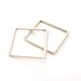 4 Silver Square Connector Pendant Antique Silver Plated Geometric ...