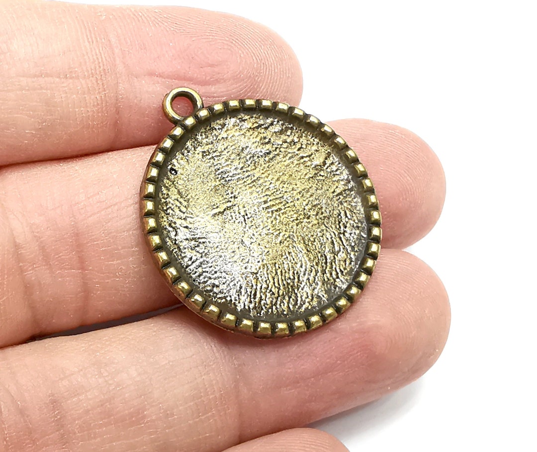 Tree Round Charm Bezel, Resin Blank, Inlay Mounting, Mosaic Pendant ...