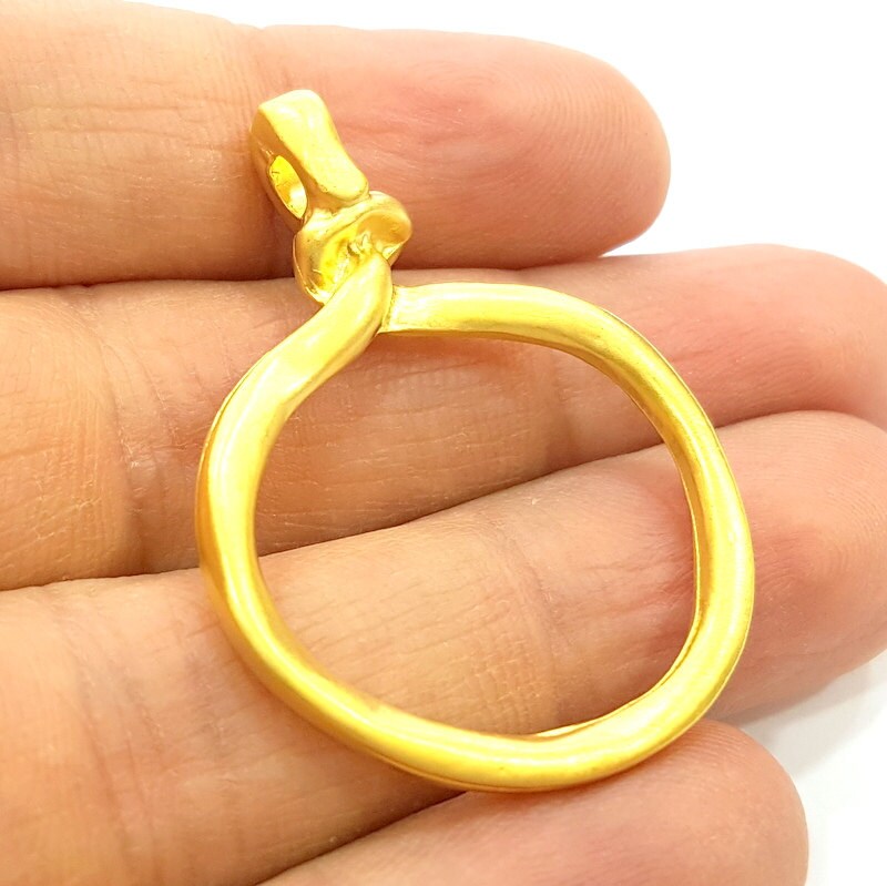 Gold Pendant Gold Plated Connector Pendant (43x31mm) G6845 - Etsy