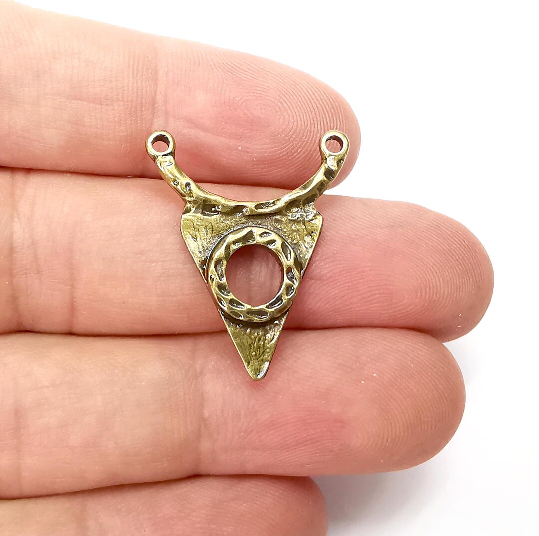 Bronze Charms, Connector Charms, Triangle Charms, Dangle Earring Charms ...